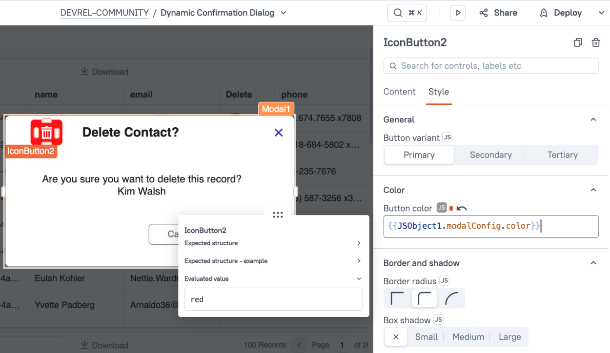 Building a Dynamic Confirmation Modal | Appsmith Community Portal